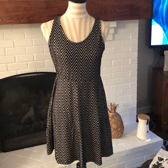 Mossimo Supply Co. | Dresses | Black And White Chevron Aline Dress ...
